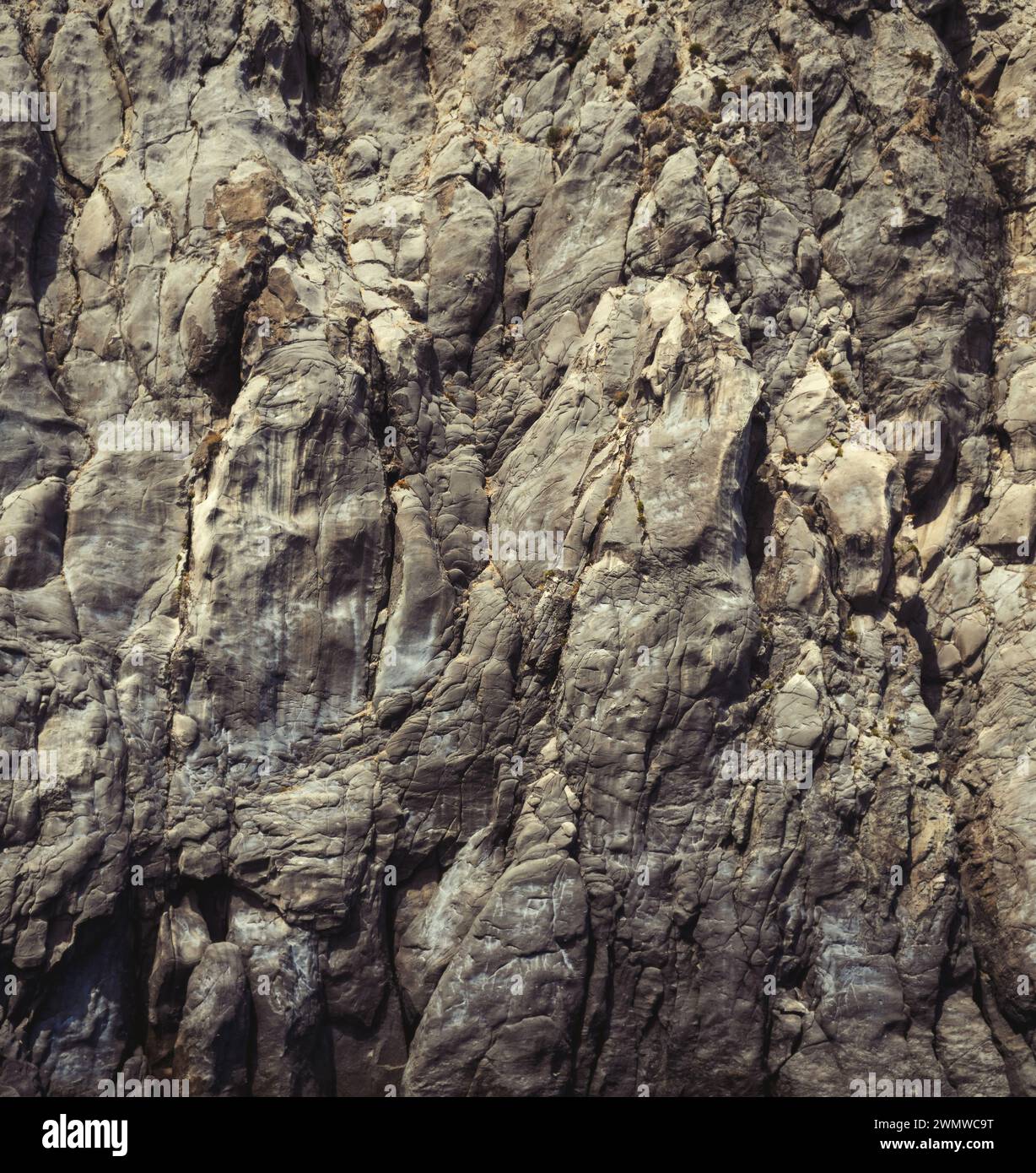 Weathered seaside rock face texture. Aged volcanic stone wall surface ...