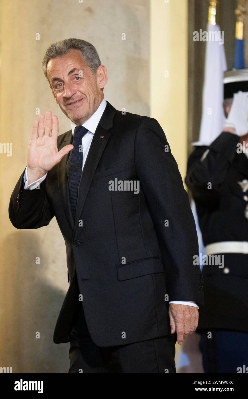 Paris, France. 27th Feb, 2024. Former French President Nicolas Sarkozy ...