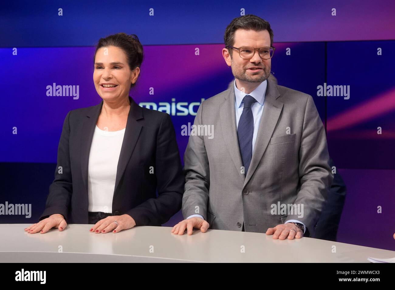 Dagmar Rosenfeld und Marco Buschmann in der ARD-Talkshow maischberger ...