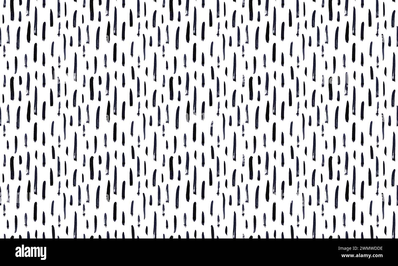 Thin vertical lines pattern on white background. Hand drawn small black dash seamless texture ...