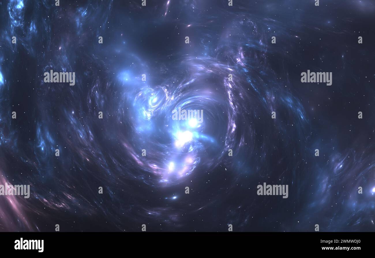 Blue space nebula Stock Photo - Alamy