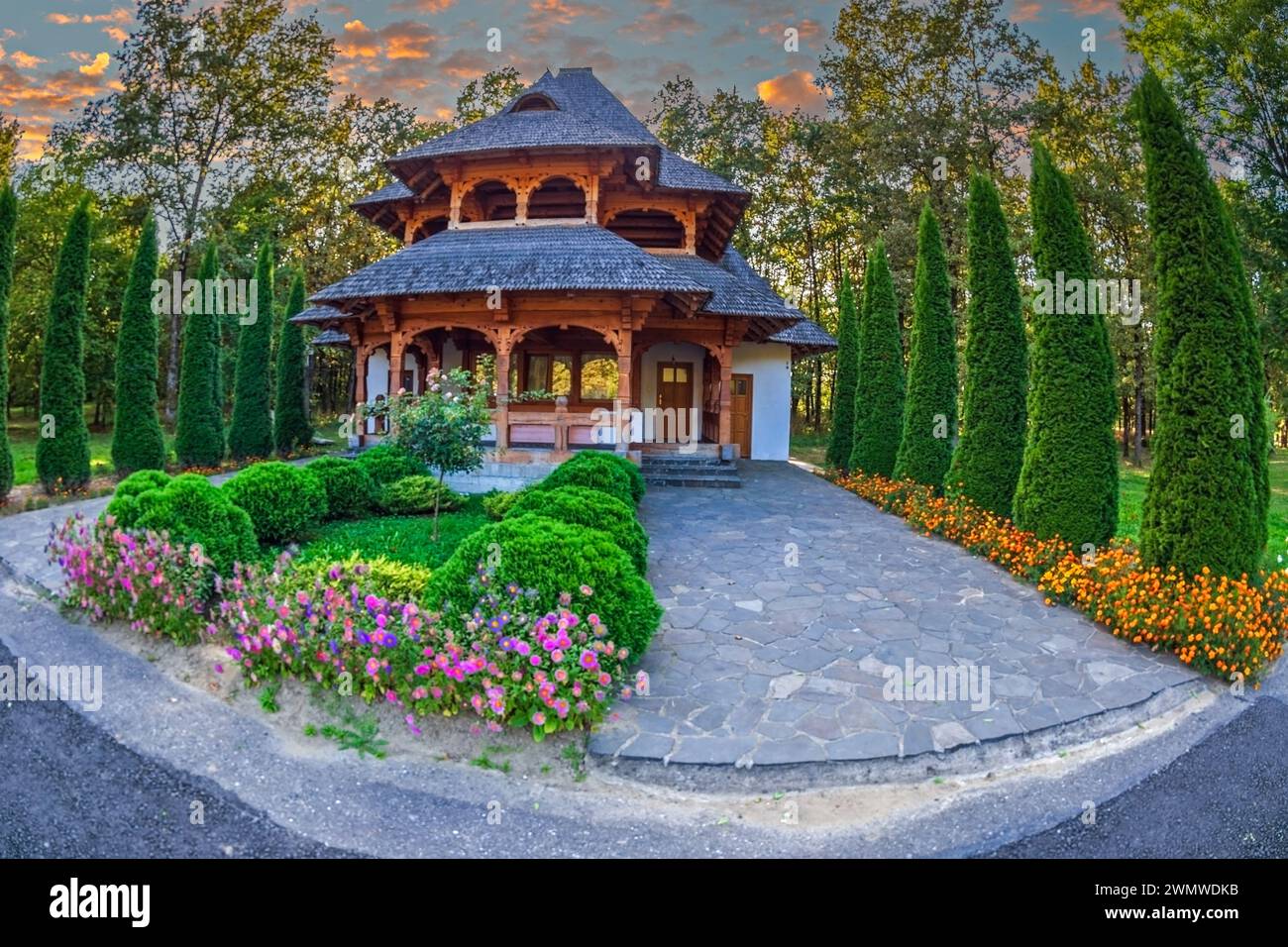 Building from monastic complex that includes the wooden buildings of ...