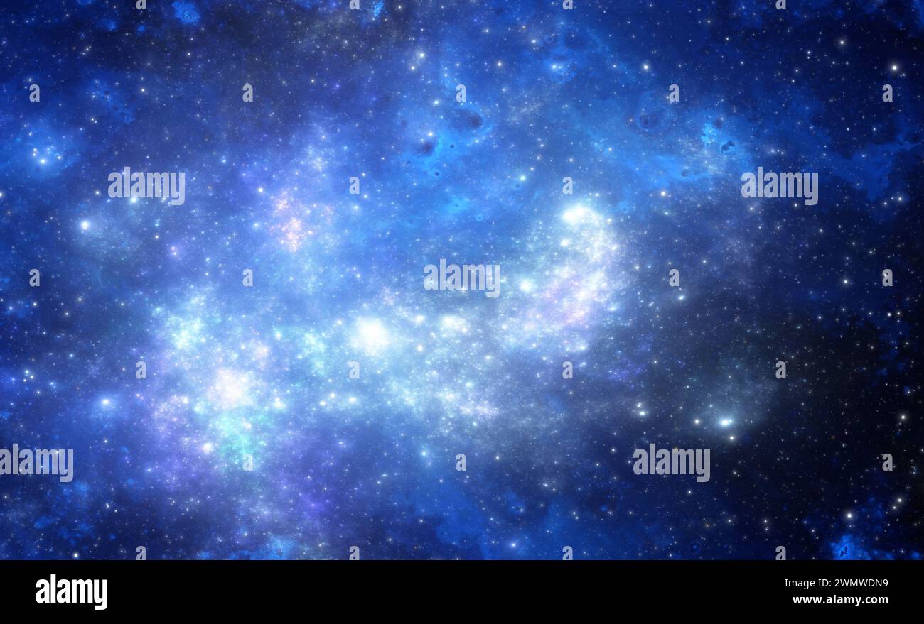 Blue space nebula Stock Photo - Alamy