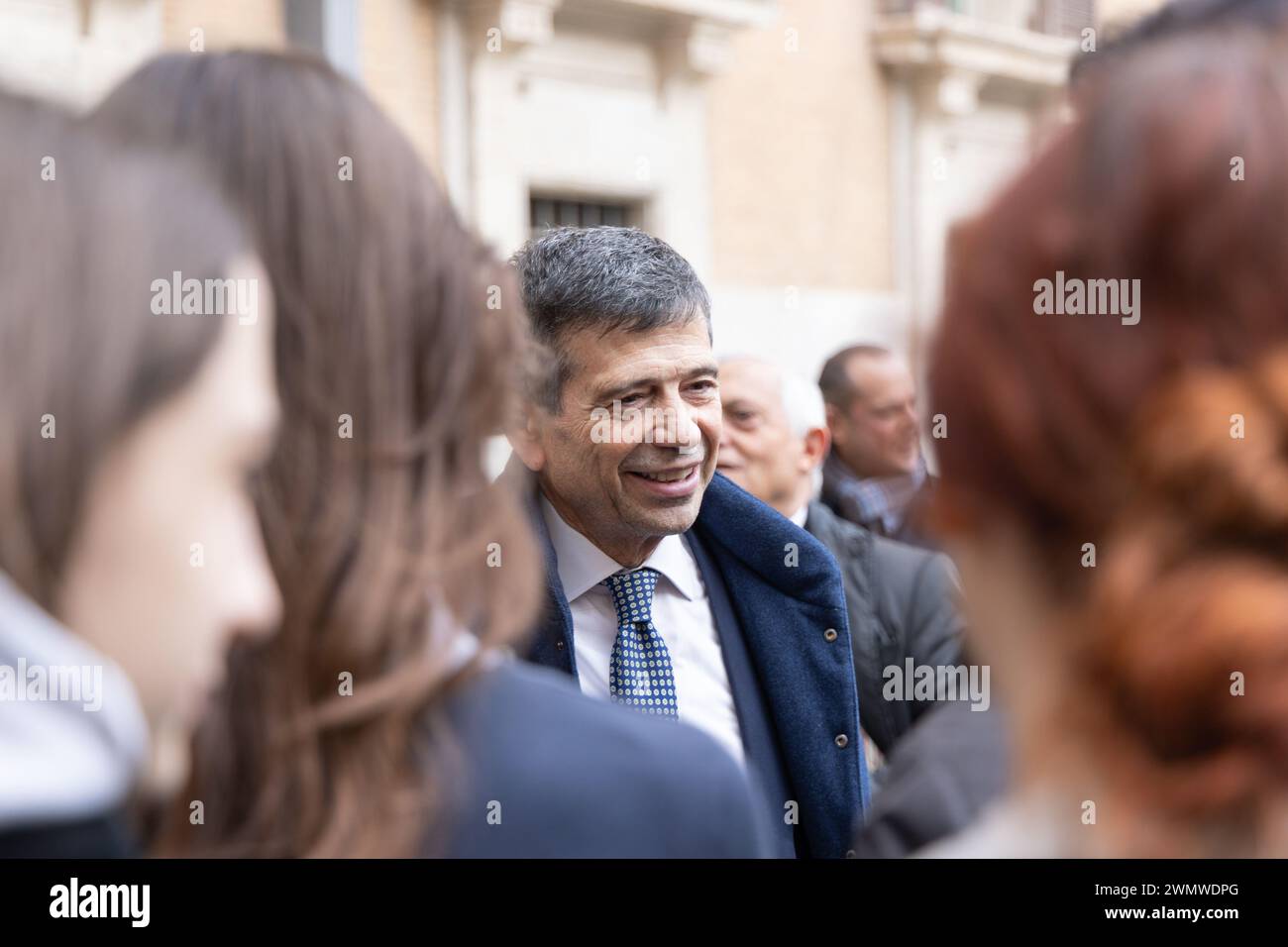 Rome, Italy. 27th Feb, 2024. Maurizio Lupi, member of the Chamber of ...