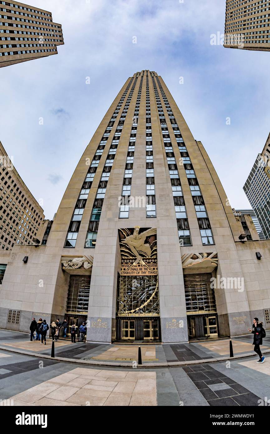 NEW YORK, USA - MARCH 6, 2020: Large angle view of buildings from ...