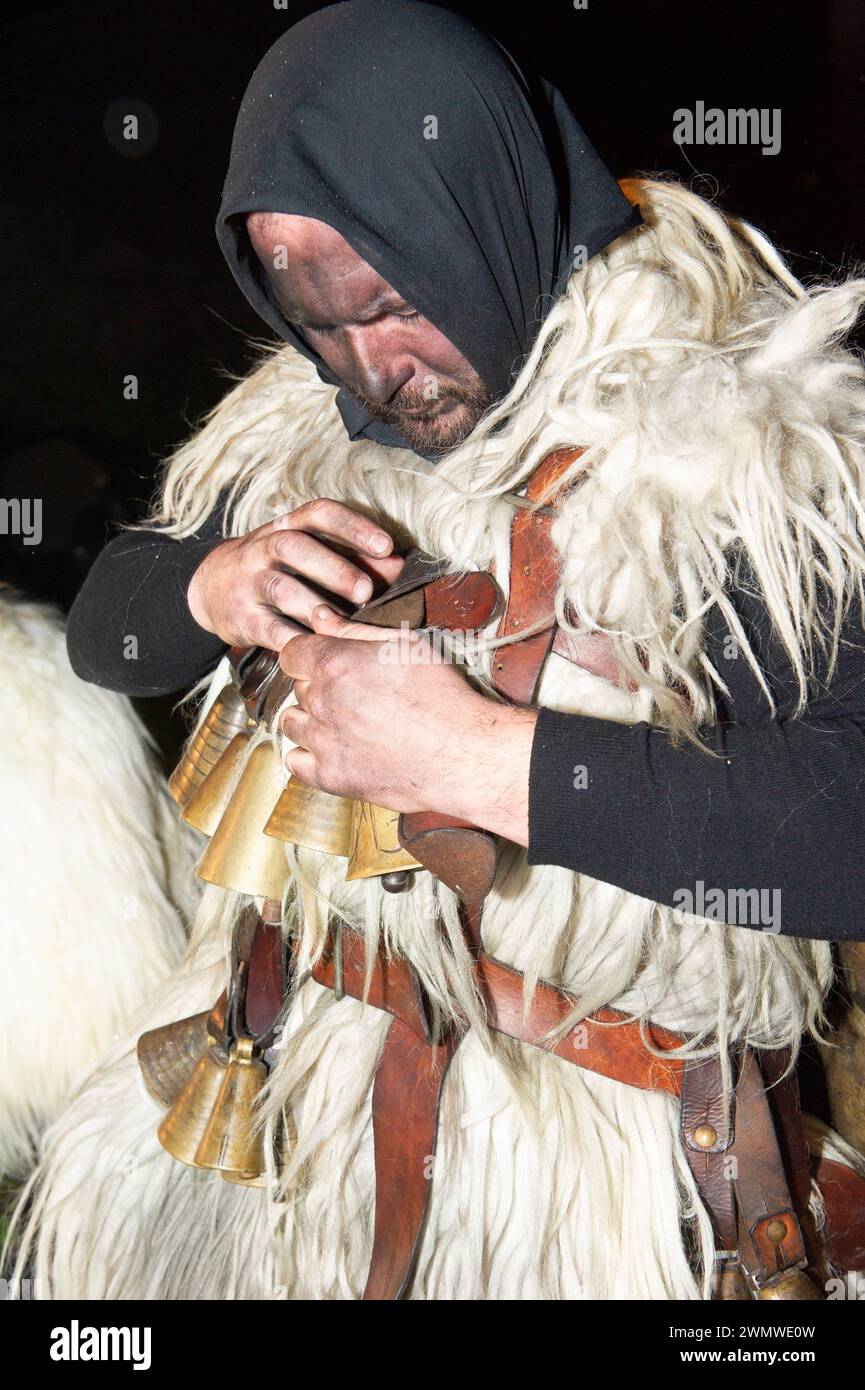 16 January 2024 - Italy, Sardinia, Nuoro, Ortuni, traditional bonfire ...