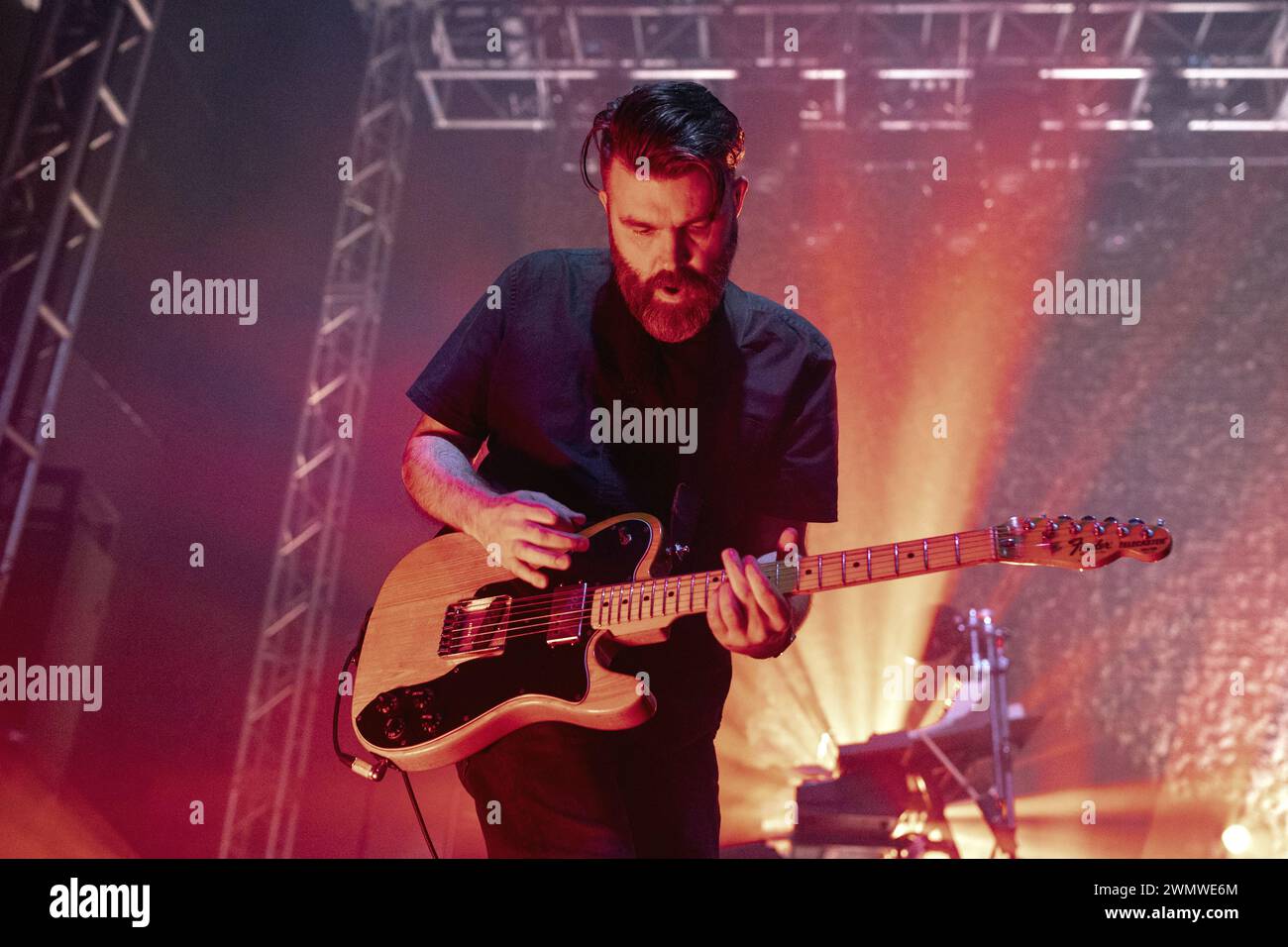 O2 Academy Leeds, UK. 27 February, 2024. Justin Lockey of Editors ...