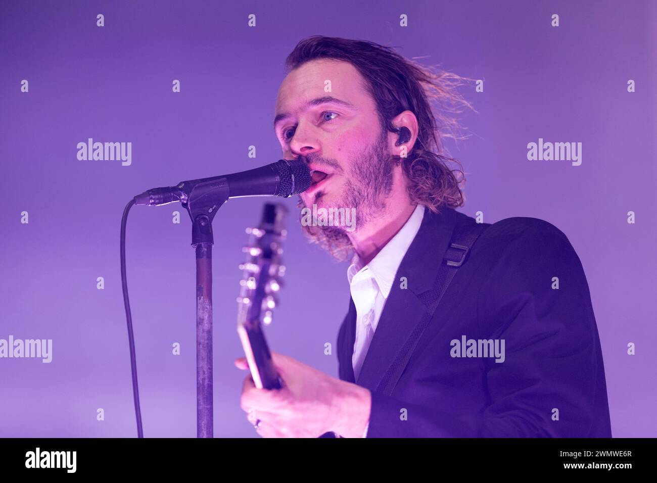 O2 Academy Leeds, UK. 27 February, 2024. Tom Smith of Editors ...