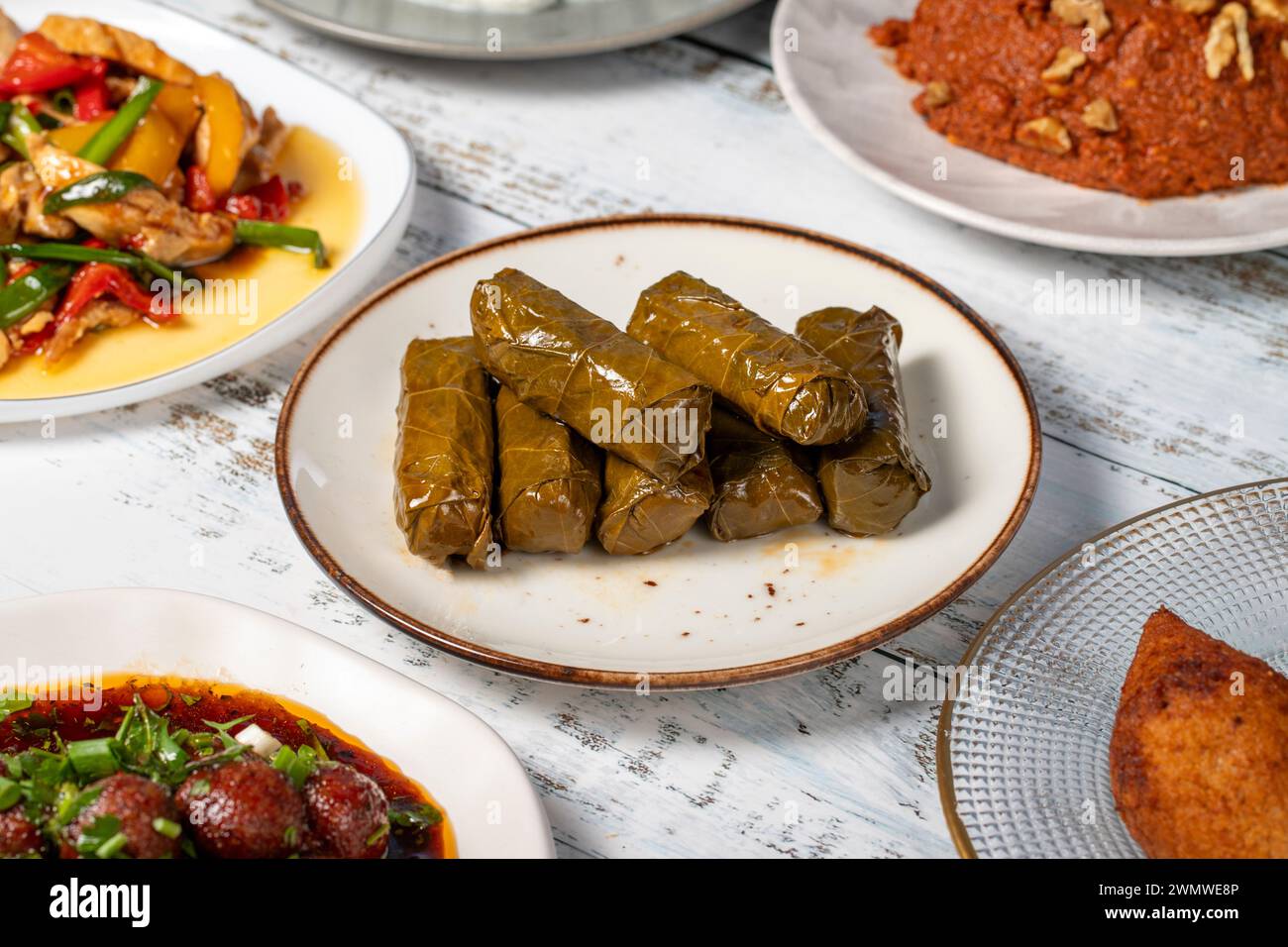 Appetizer varieties. Traditional Turkish and Arabic delicacies. Various ...