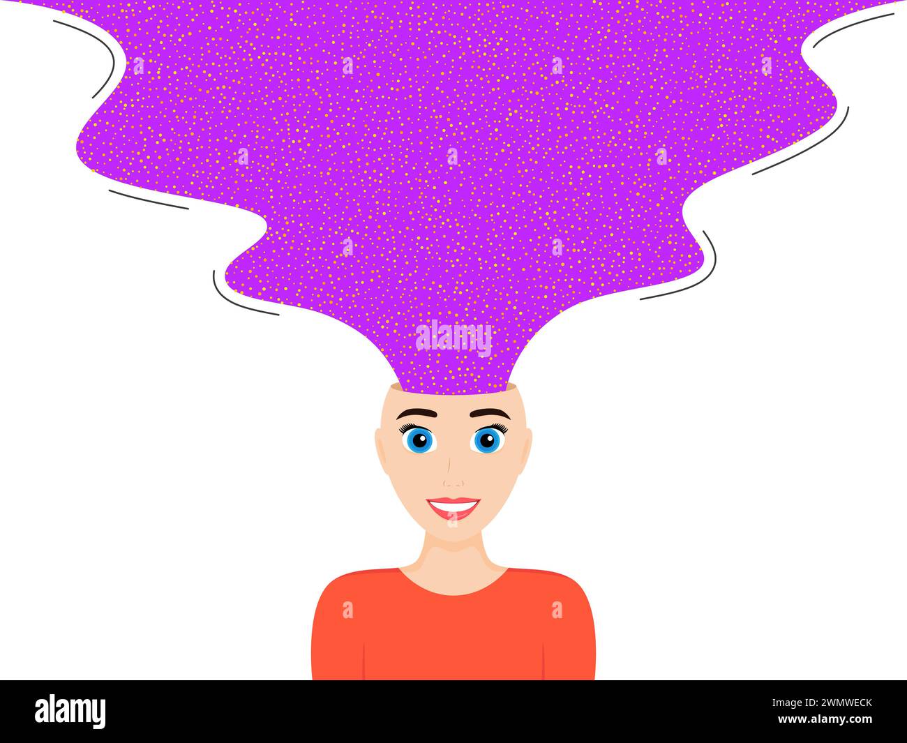 Mental health, positive mind and psychology concept. Head with thoughts ...