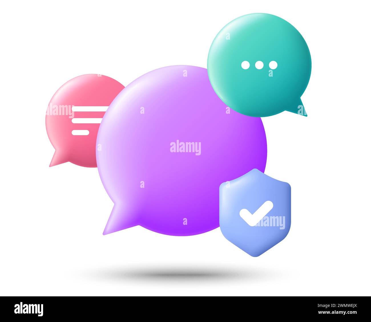 3d chat bubbles. Social media talk speech bubbles. 3d render message ...