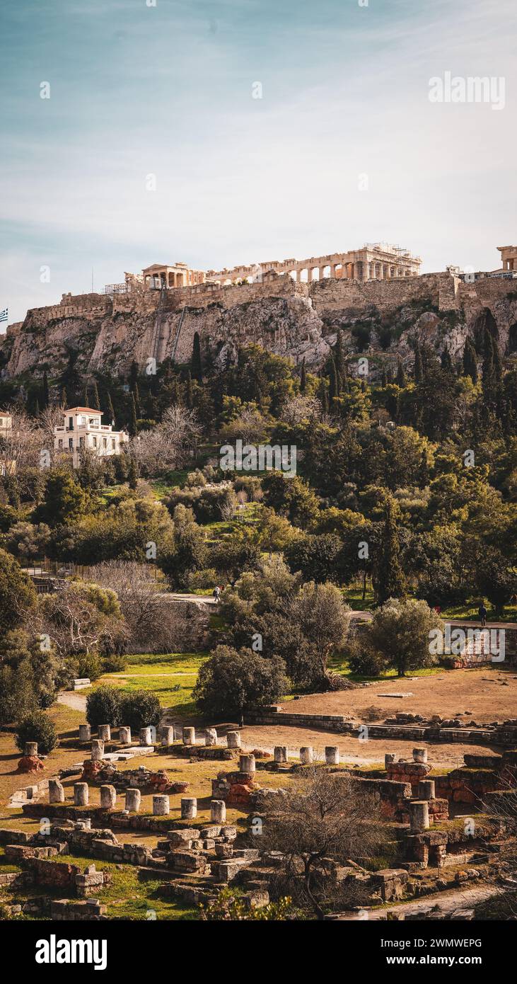 An ancient Greek temple in Athens, showcasing the history, philosophy, and mythology of gods ...