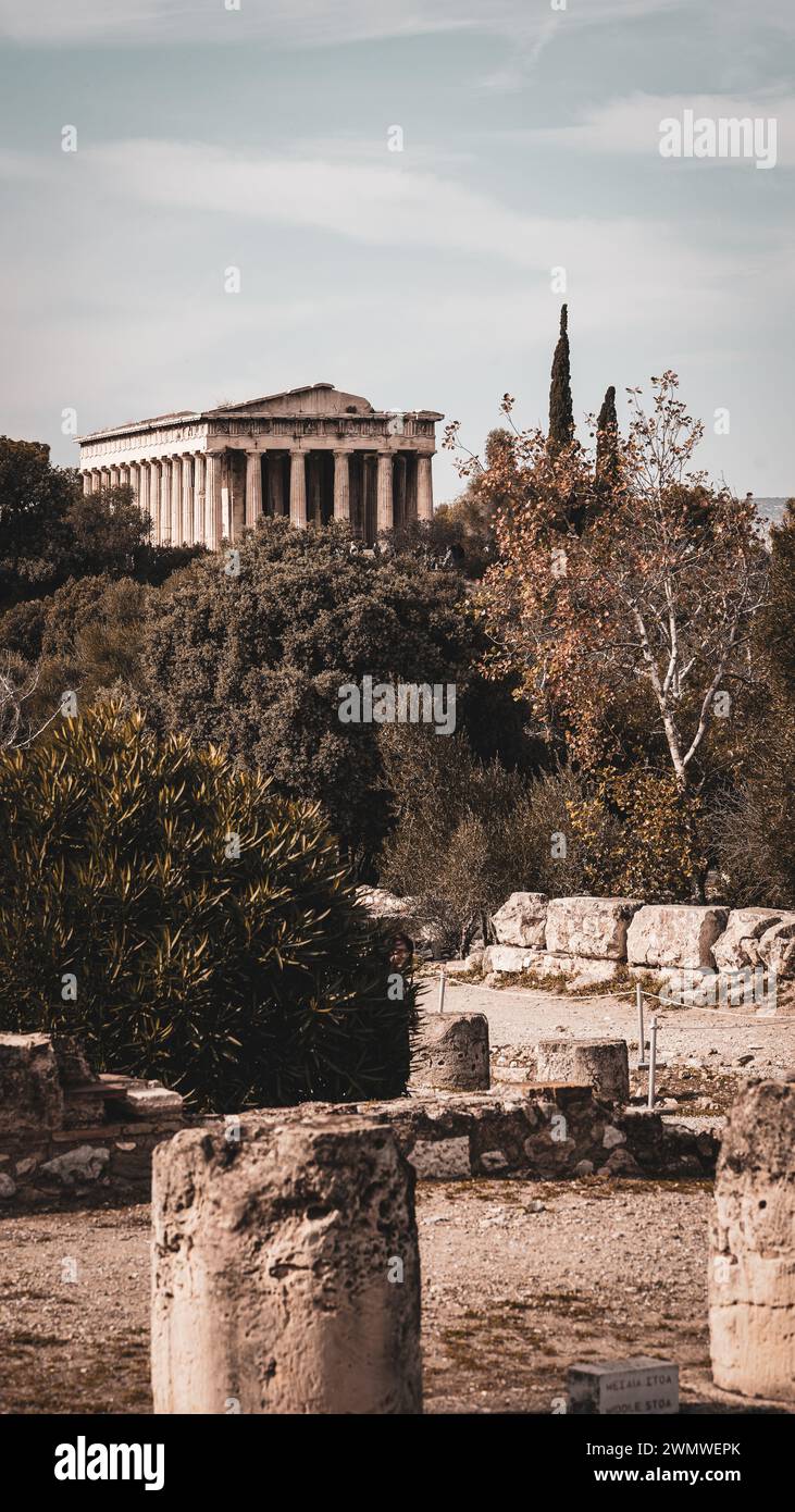 An ancient Greek temple in Athens, showcasing the history, philosophy, and mythology of gods ...