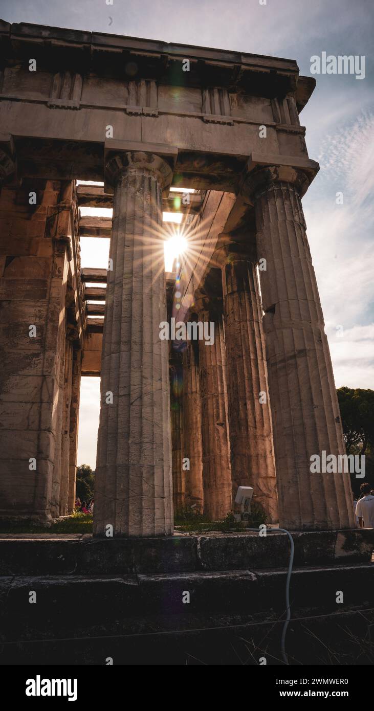 An ancient Greek temple in Athens, showcasing the history, philosophy, and mythology of gods ...