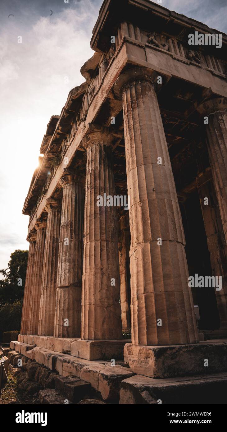 An ancient Greek temple in Athens, showcasing the history, philosophy, and mythology of gods ...