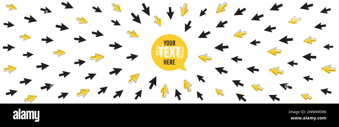 Focus arrows pointing to the center. Dynamic yellow arrow symbols ...
