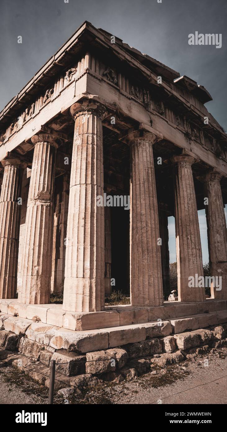 An ancient Greek temple in Athens, showcasing the history, philosophy, and mythology of gods ...