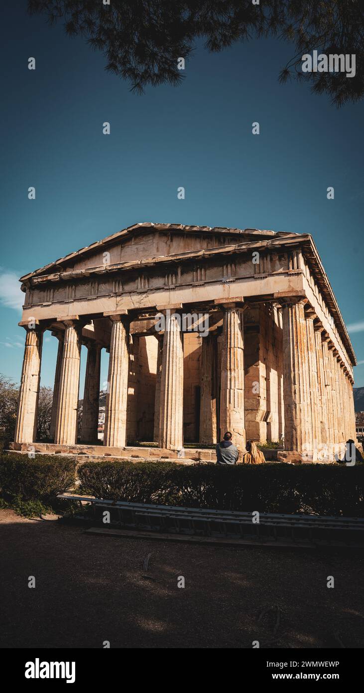 An ancient Greek temple in Athens, showcasing the history, philosophy, and mythology of gods ...