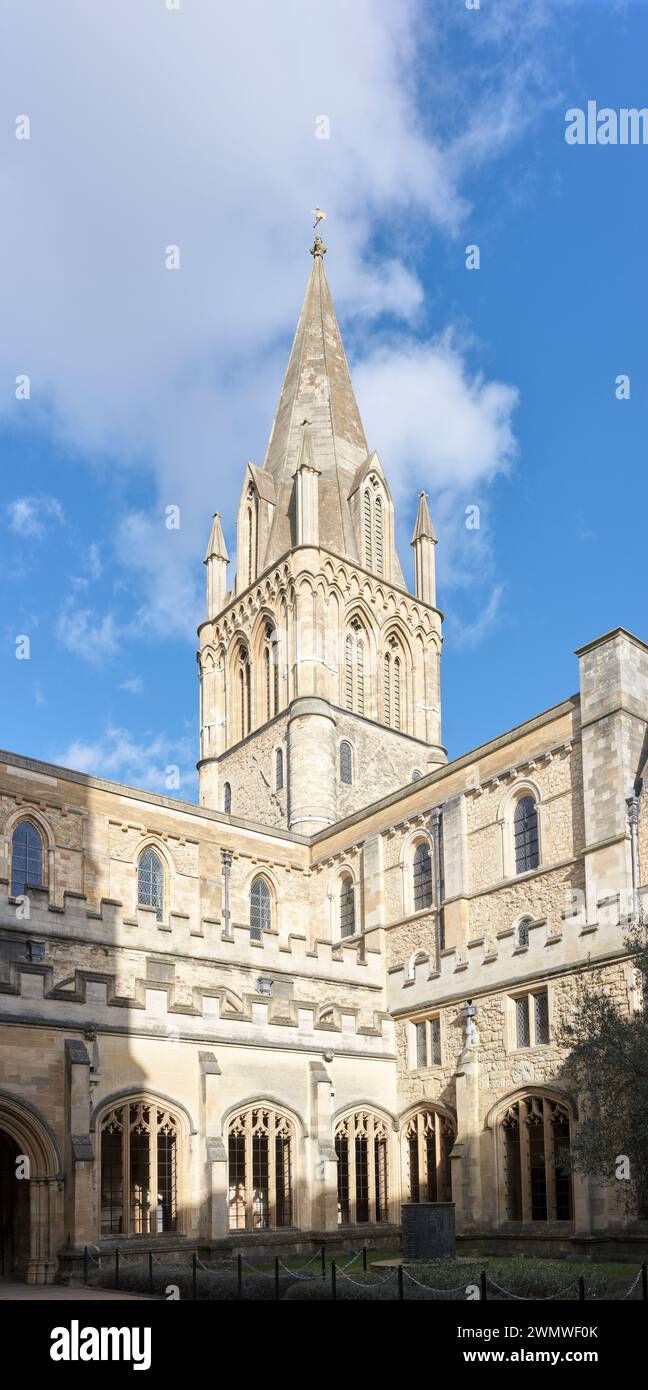 Christ church cathedral tower and steeple from the cloister at Christ ...