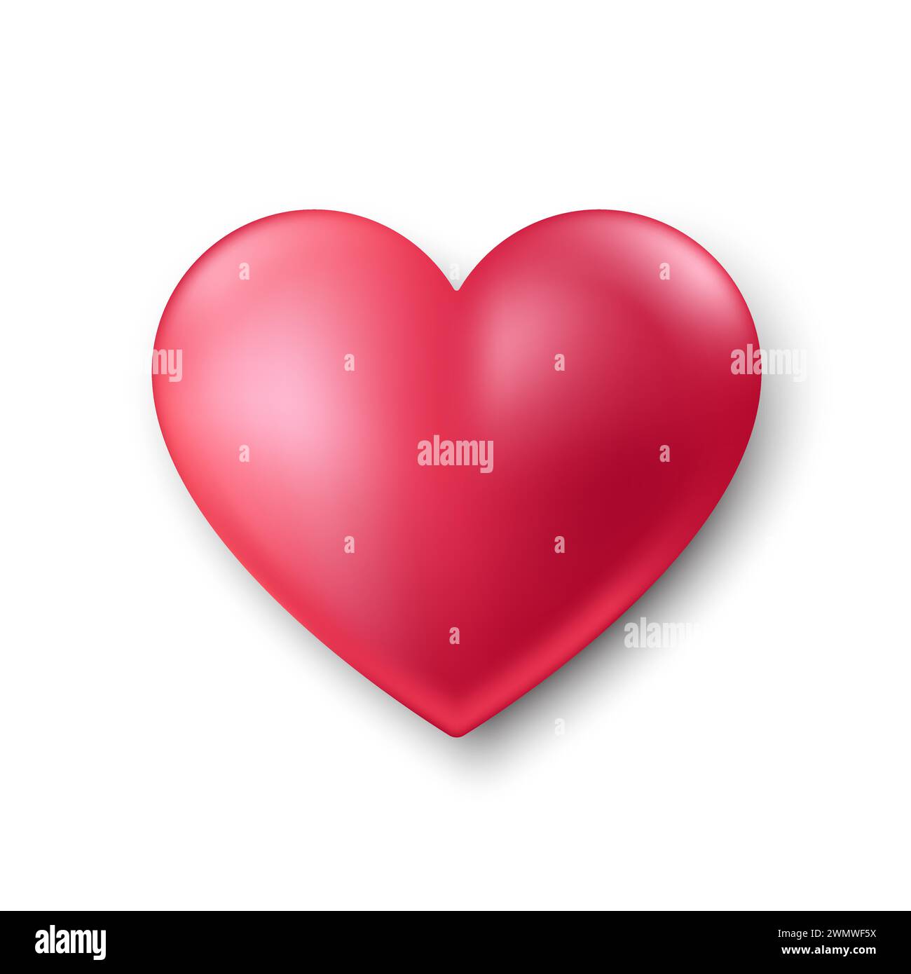 3d heart shape icon. Love balloon object. Valentine day or Mother day ...