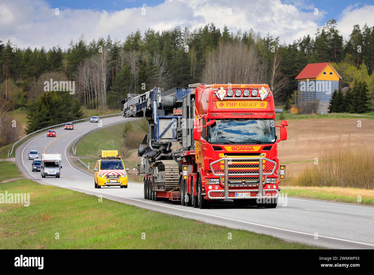 Scania truck PHP Group Oy hauls Volvo Penta powered crushing equipment ...