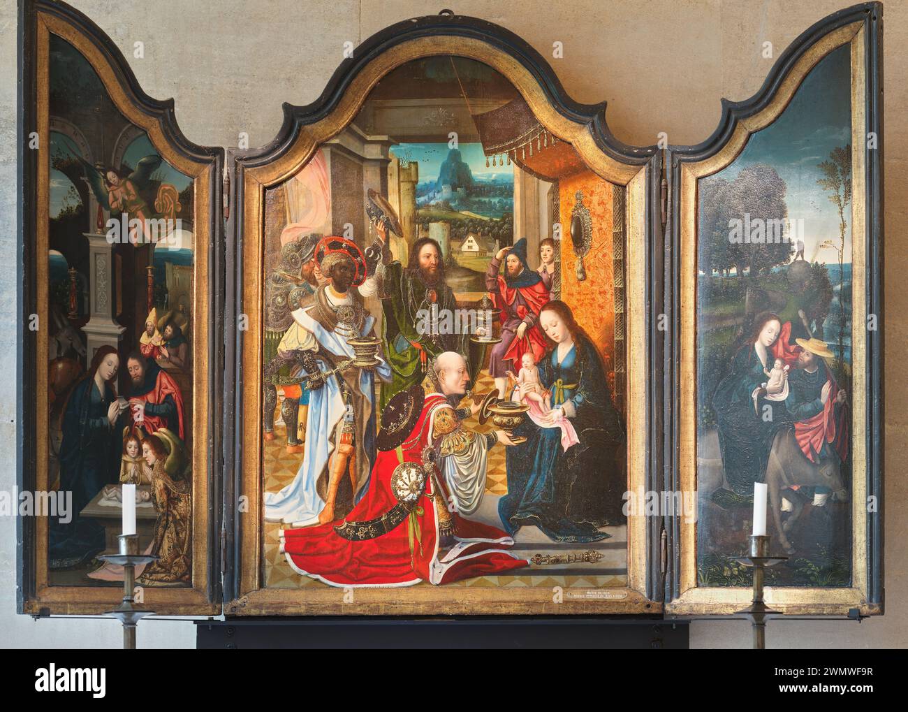 'Adoration of the Magi' tryptich painting in the Founders chapel at ...