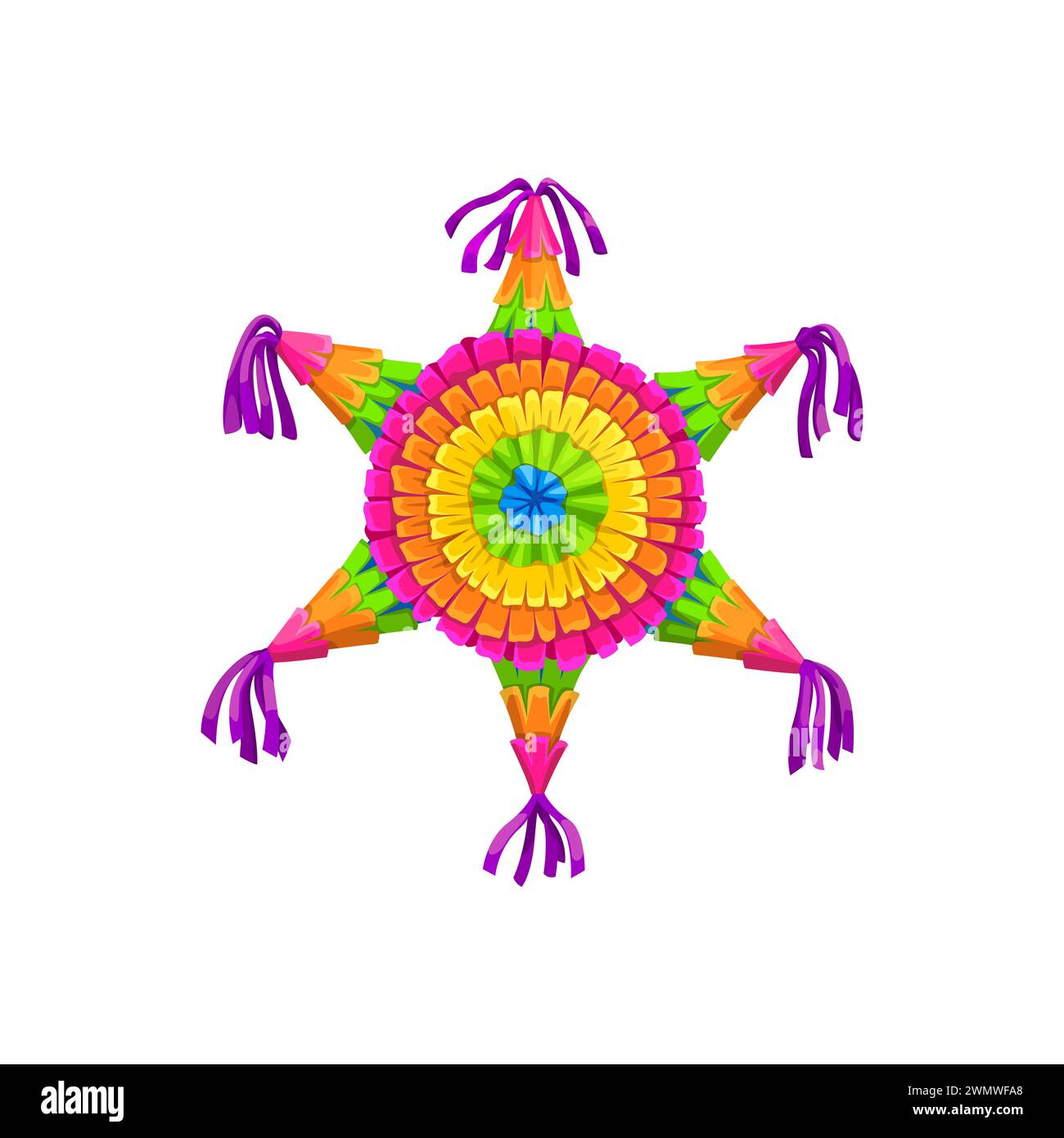 Mexican pinata, isolated cartoon vector vibrant, star-shaped holiday ...