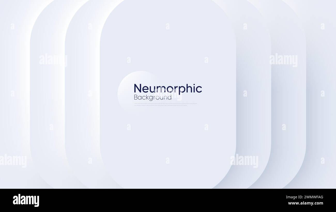 Neumorphic circular background with round concentric elements. Minimal abstract clean paper 3d ...