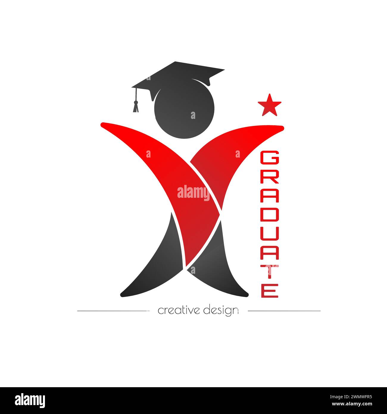 Graduate. Abstract icon for special events, posters, banners, diplomas ...