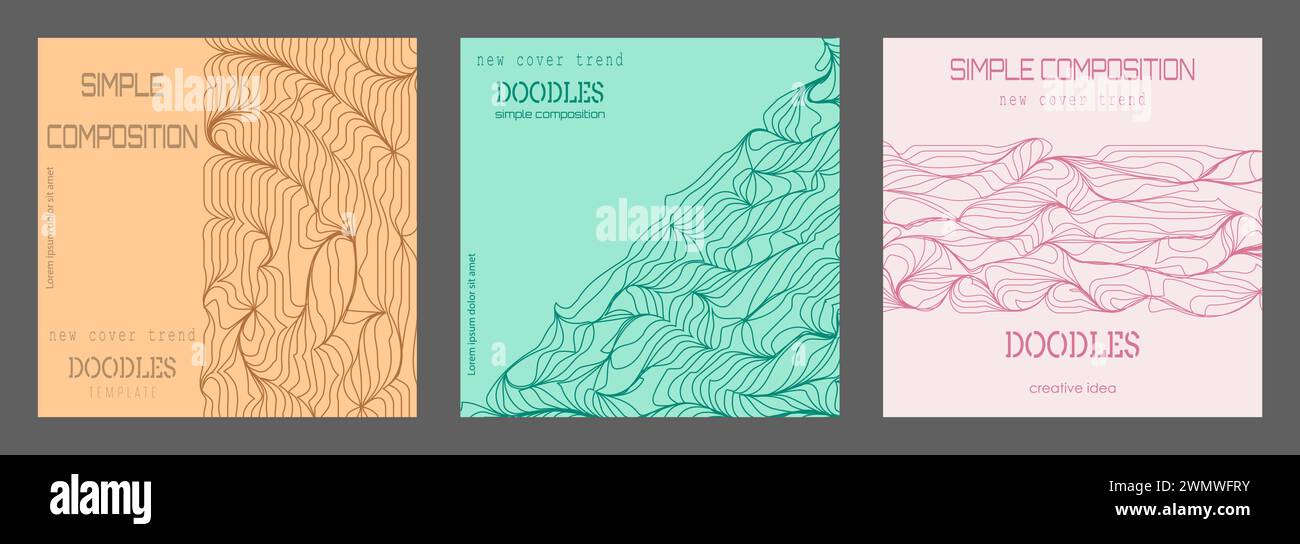 Scribbles. Template for abstract trending covers, banners, posters ...