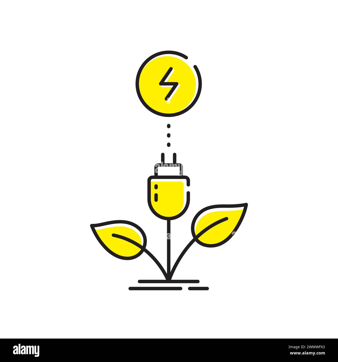 Eco plug power line icon. Save energy from eco electric power ...