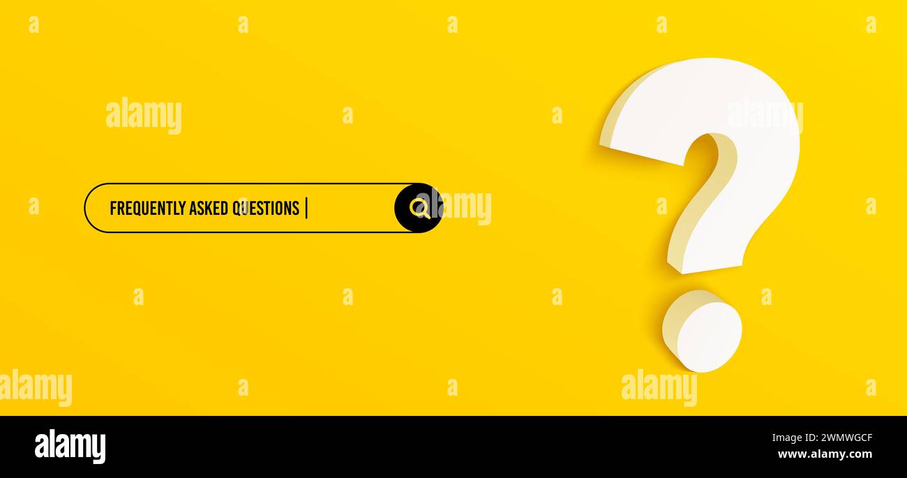 3d question mark and search bar template for website. Navigation search ...