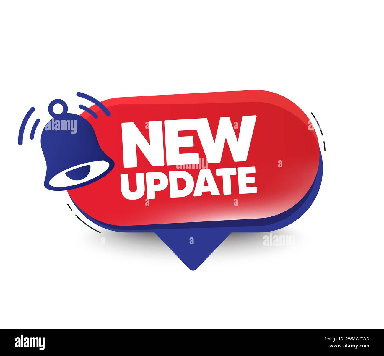 New update 3d speech bubble. Banner with bell icon and New update text. Vector Stock Vector ...