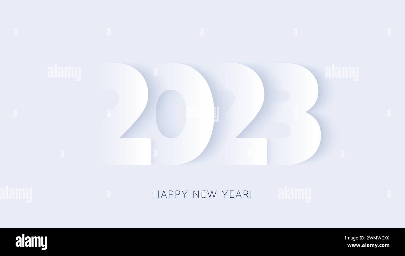 New year 2023 typography design. Cut out 2023 numbers illustration ...