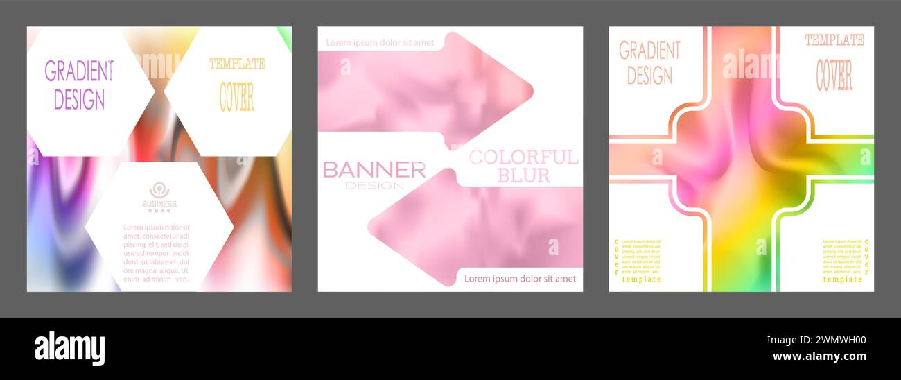Colorful gradient with blur elements. A template for a modern cover ...