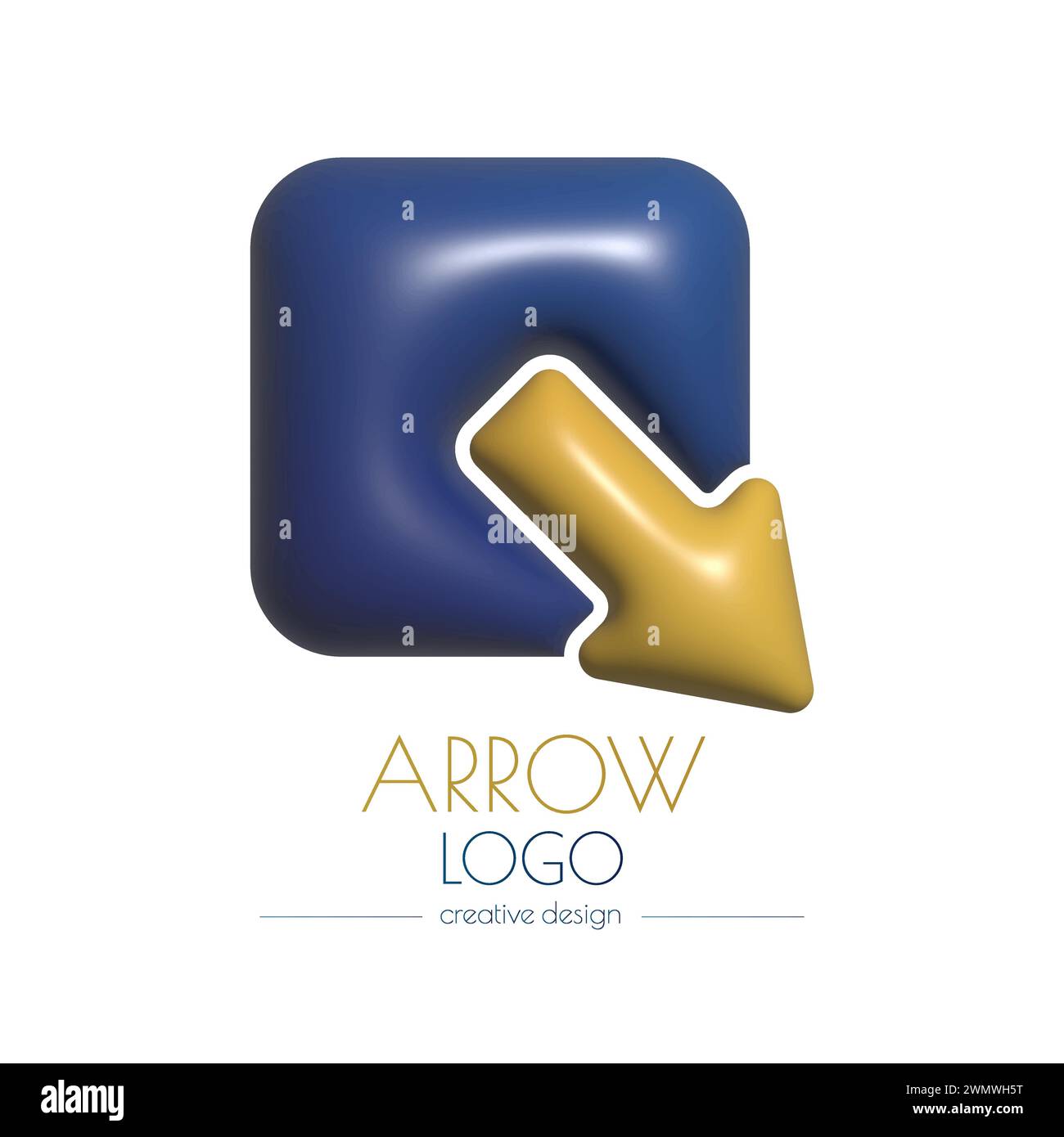 3d arrow logo. A template for a brand, ID, sticker, sticker, or ...