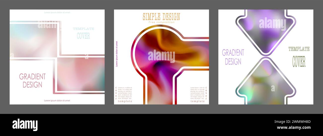 Colorful gradient with blur elements. A template for a modern cover ...
