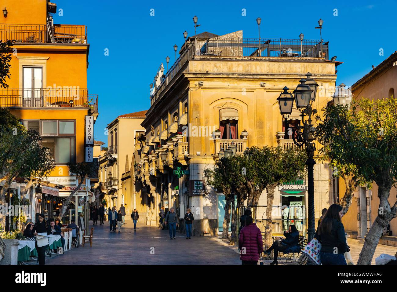Taormina, Sicily, Italy - February 15, 2023: Historic old town with ...