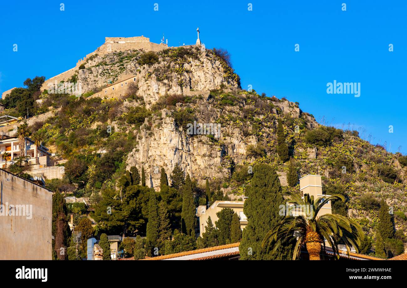 Taormina, Sicily, Italy - February 15, 2023: Madonna on the Rock Church ...