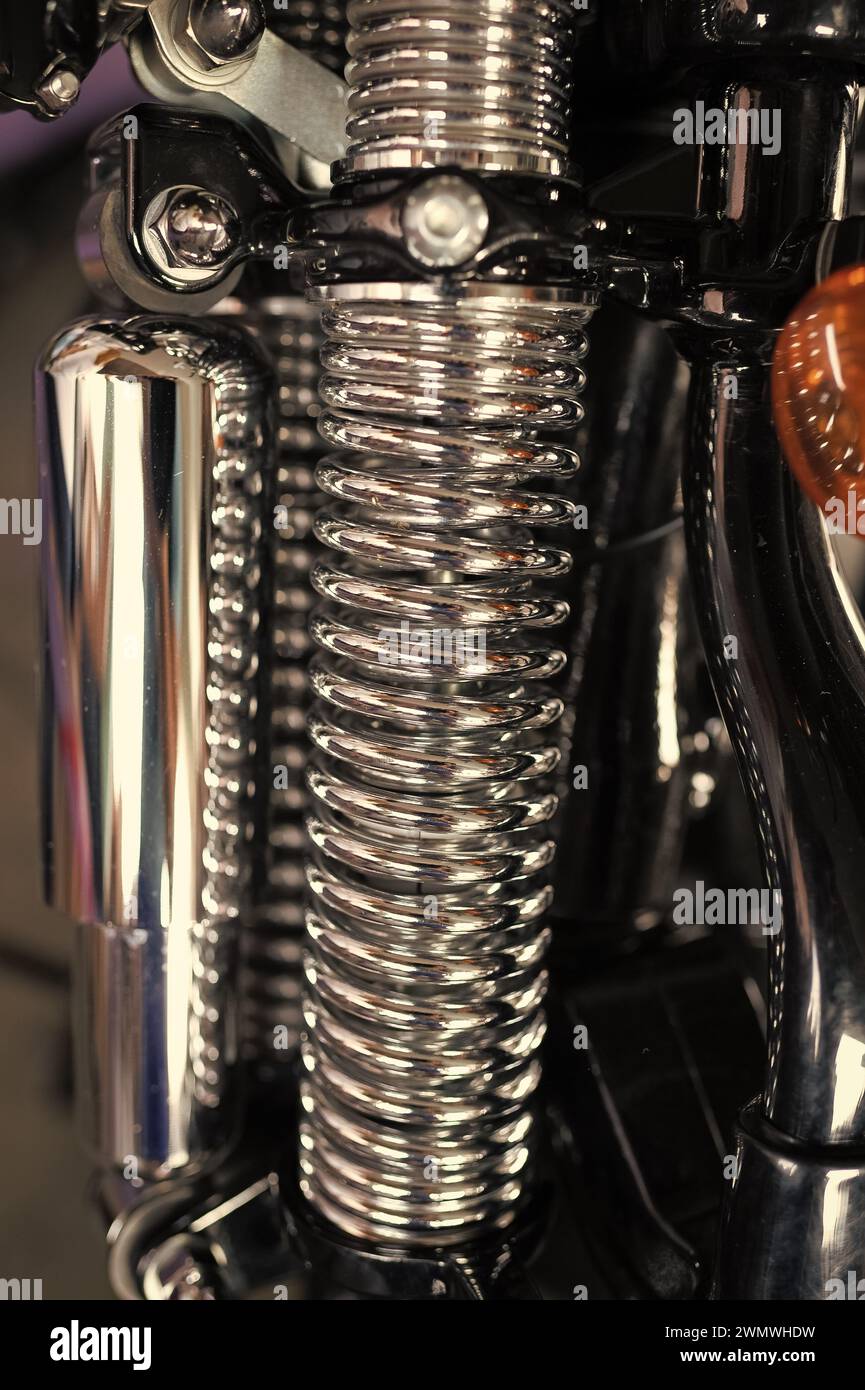 Metallic chrome custom hydraulic shock absorber or rear suspension ...