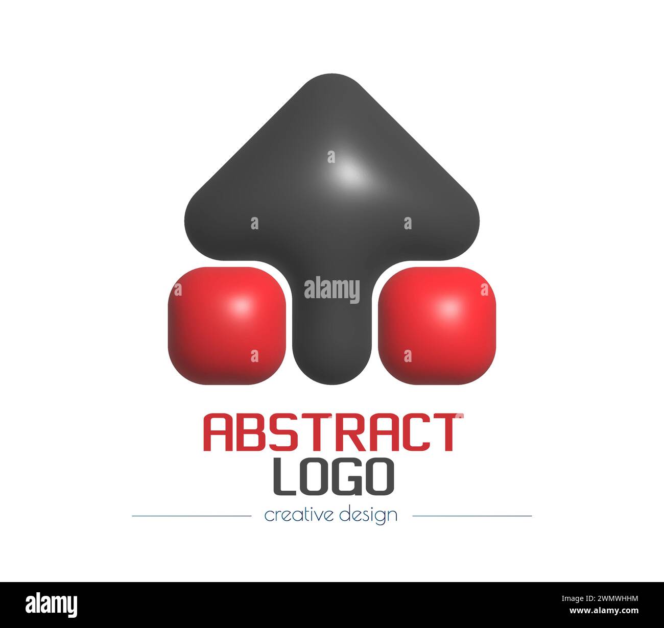 Abstract 3d logo. A template for a brand, sticker, or icon. Social ...