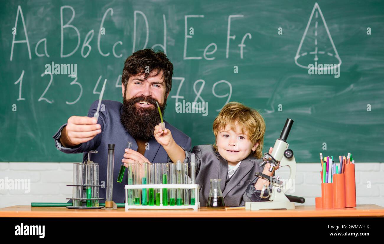 laboratory research and development. Chemistry beaker experiment ...