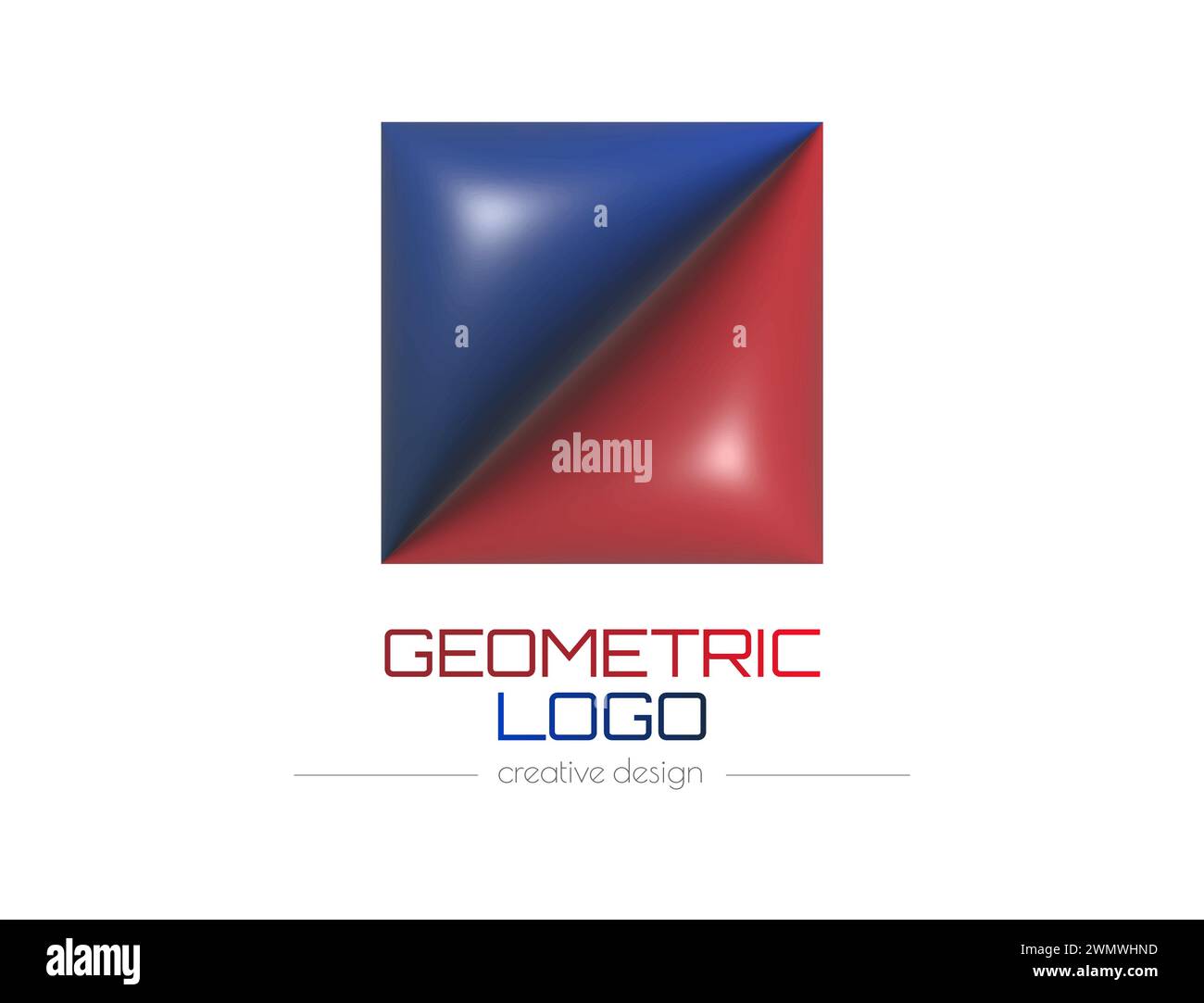 Geometric 3d logo. A template for a brand, ID, sticker, sticker, or ...