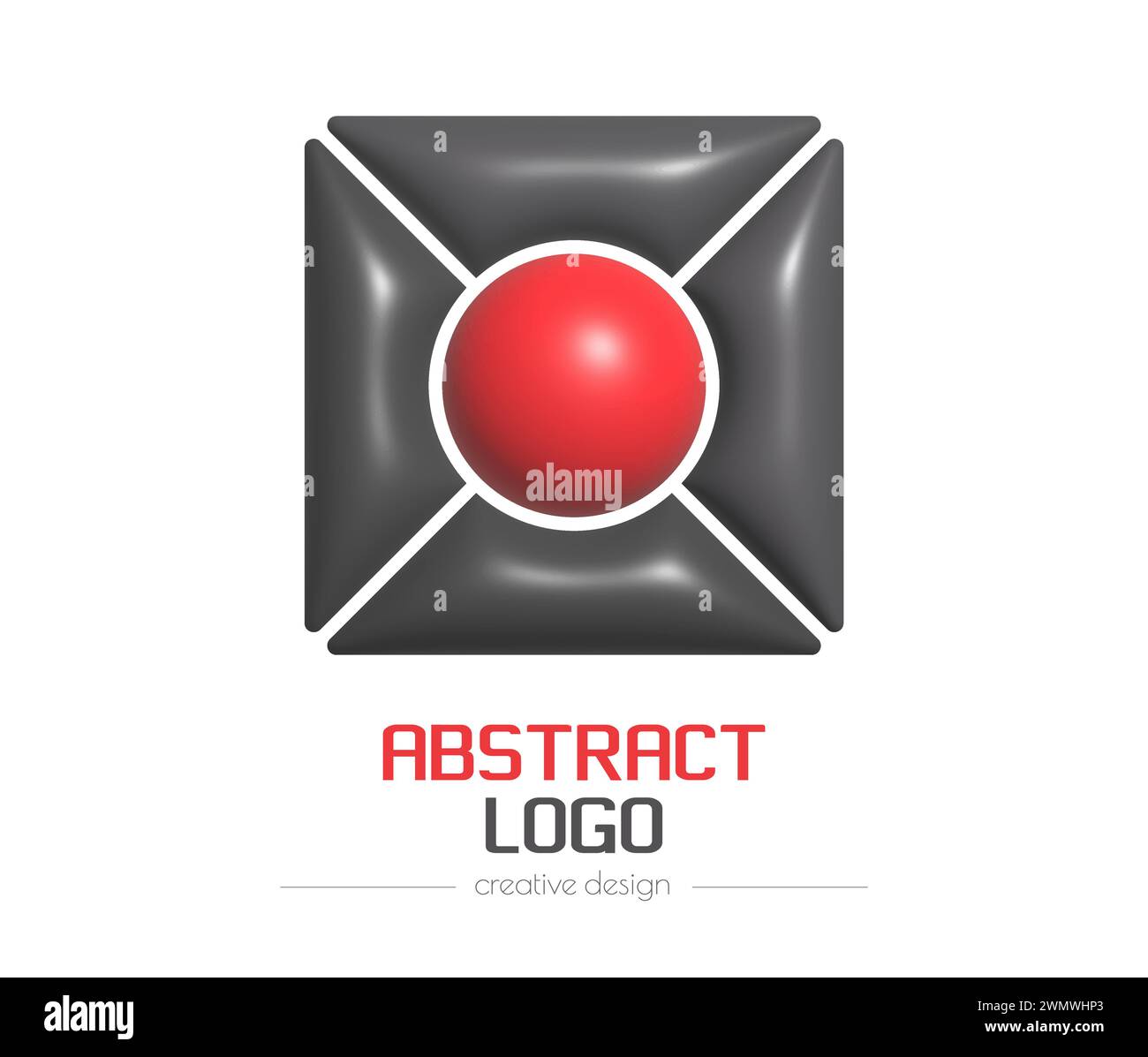 Abstract 3d logo. A template for a brand, ID, sticker, sticker, or pictogram. Social network ...