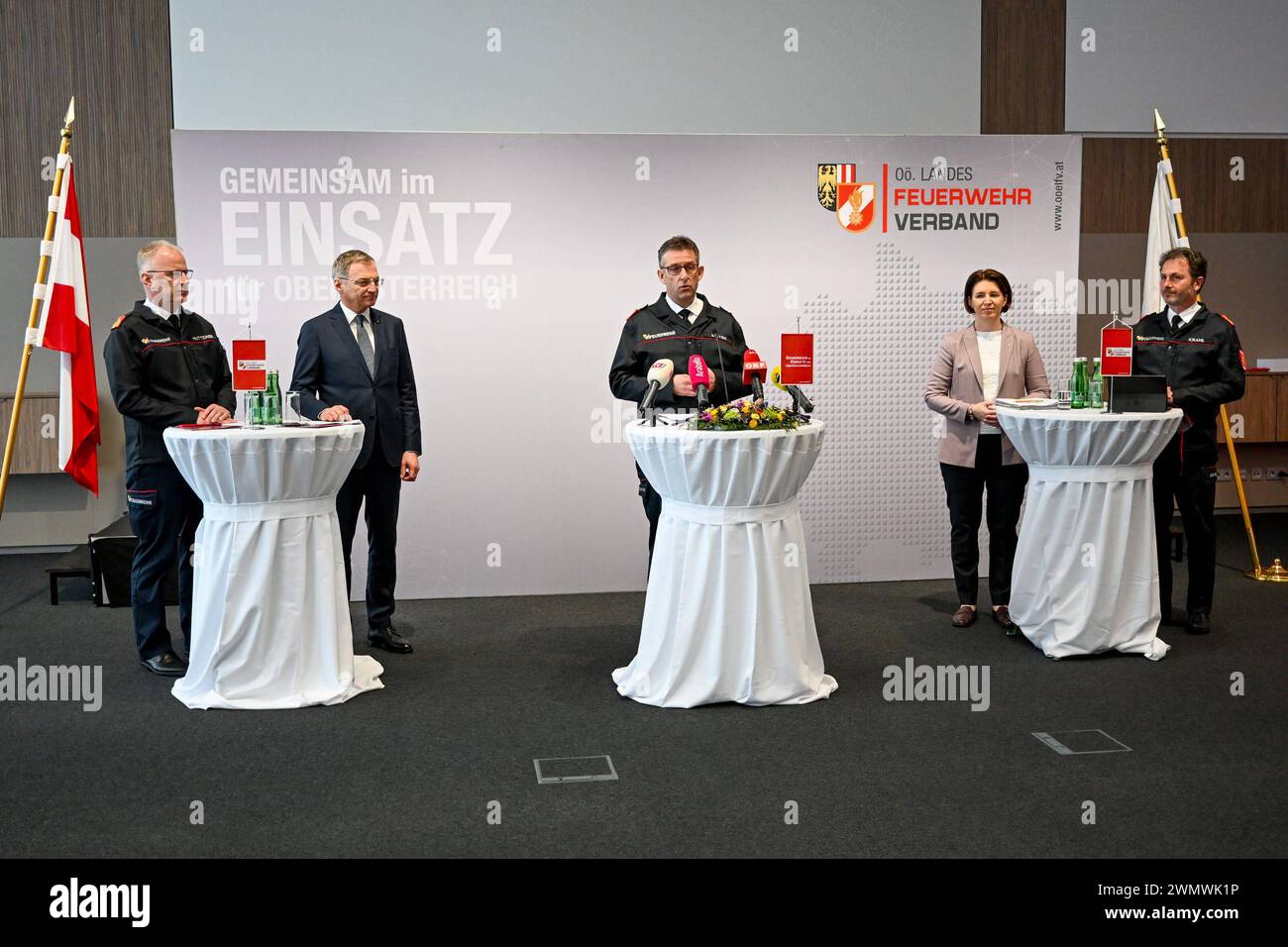Pressekonferenz Feuerwehr Jahresbilanz 2023 28.02.2024, Linz, AUT ...