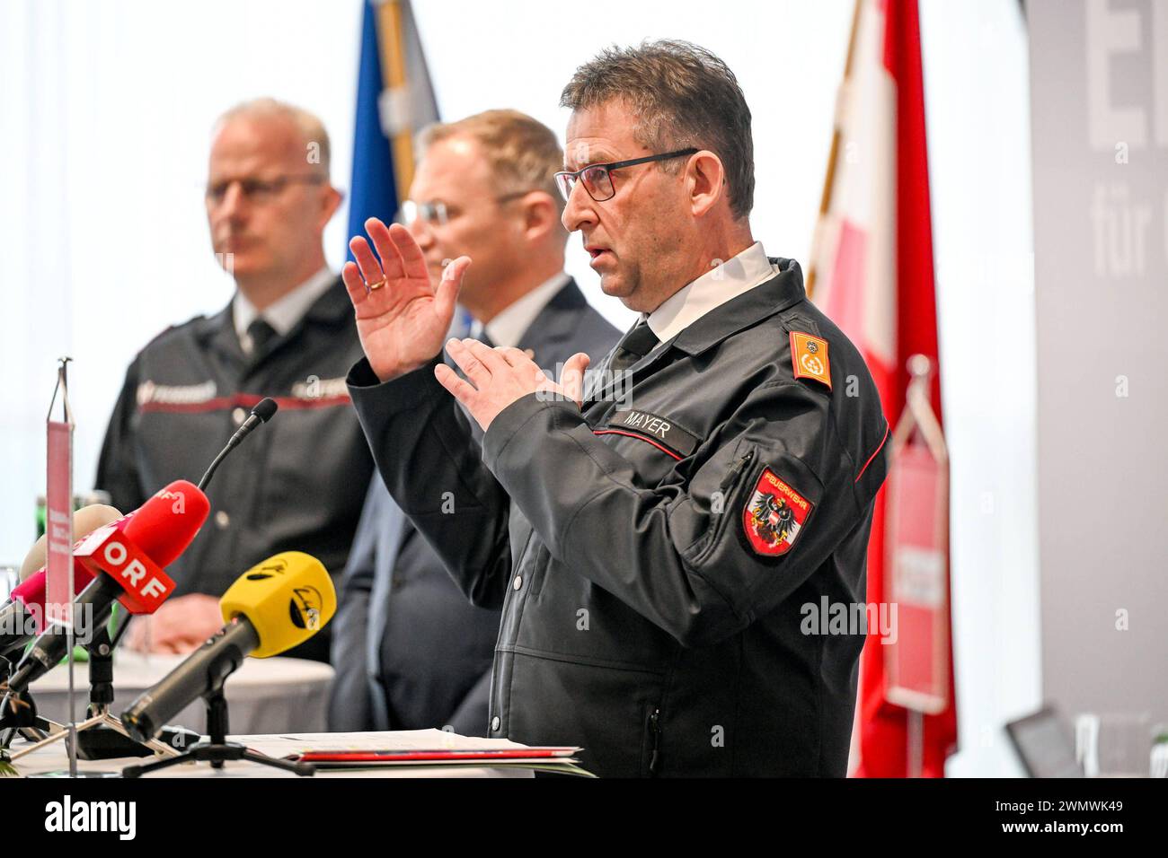 Pressekonferenz Feuerwehr Jahresbilanz 2023 28.02.2024, Linz, AUT ...