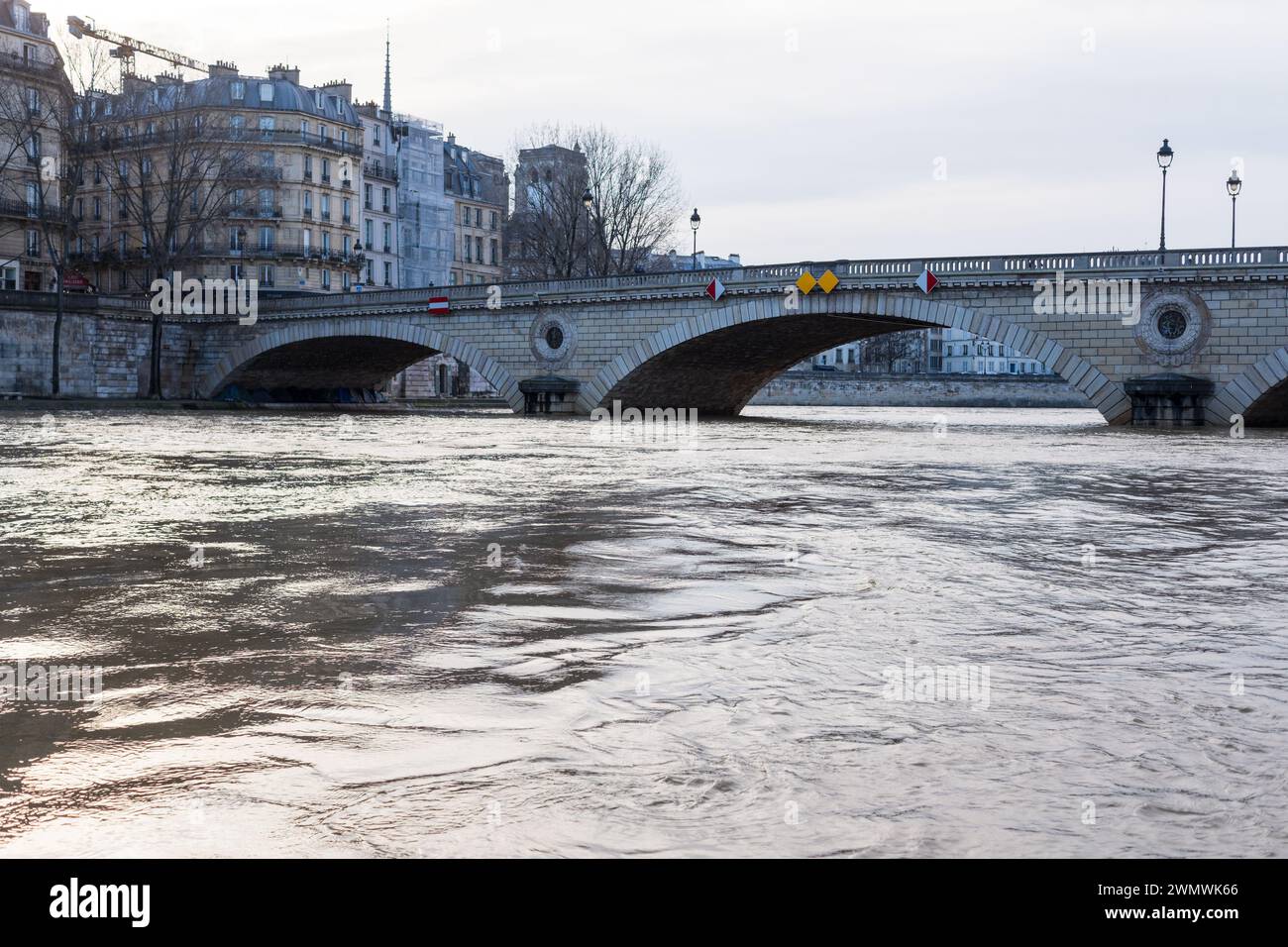 Paris, France, 27th February, 2024. Flooding of the River Seine at ...