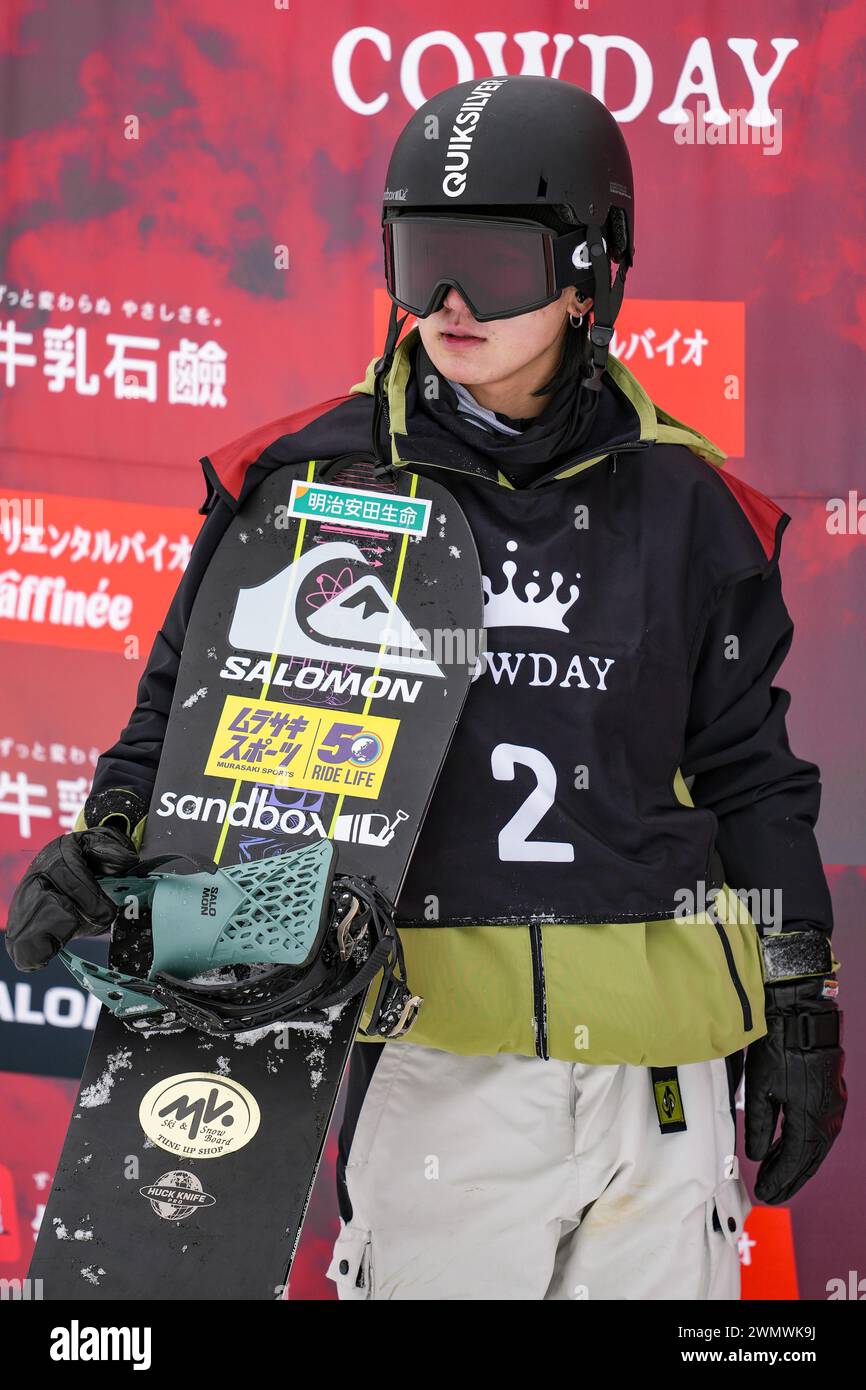 Nagano, Japan. 28th Feb, 2024. Yuto Miyamura Snowboarding : COWDAY ...