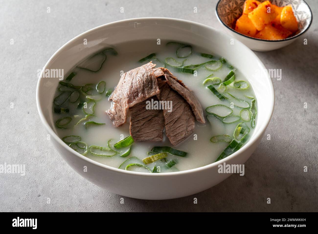 Korean food dish Seolleongtang, gomtang, stir-fried Korean beef stew ...