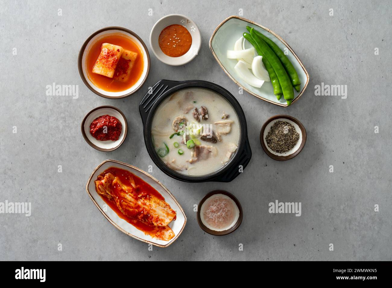 Korean food dish Sundaeguk, Spicy Sundaeguk, Pork Belly Sundaeguk ...